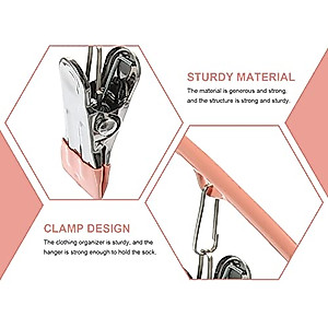 Cabilock Hat Organizer 10 Clips Stainless Steel Laundry Drying Rack Clothes Hanger Sock Hanger Hat Hanger Windproof Dryer Rack for Baby Clothes, Socks, Drying Towels, Diapers Hat Rack