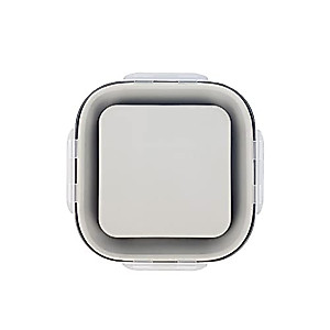 Lunbengo Set of 3 Collapsible Food Storage Containers with Lids, 5.9 x 5.9 x 3.3inch Silicone Lunch Container Bento Box for Sandwiches Salads Snacks Cereal, Microwave Safe, 900ml