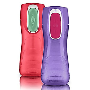 Contigo Trekker Kids Water Bottle with Spill-Proof Lid, 14oz Water Bottle with Leak-Proof Technology, BPA-Free, Sprinkles & Wink, 2-Pack