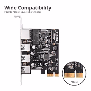 SIIG 3 Port PCI Express USB 3.0 Adapt Card + Gigabit Ethernet LAN - Standard & Low - Profile Windows Server,7,8,8.1,10 PCsPCs (LB-US0614-S1)