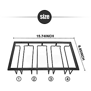 Metal Wine Glass Holder, Wine Glass Holder, Wine Glass Holder Wine Rack Kitchen Decoration (Color : 4 Rows 1 Pack Black)