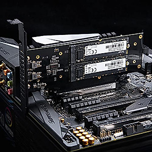 JEYI Quad NVMe PCIe 4.0 Expansion Card, Supports 4 NVMe M.2 SSD 2280 up to 8TB, Raid Bandwidth 256Gbps, Required Bifurcation