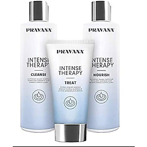 Pravana Intense Therapy Cleanse - Intense Therapy Nourish - Intense Therapy Treat Shampoo, Conditioner, and Mask set - Total 3 items