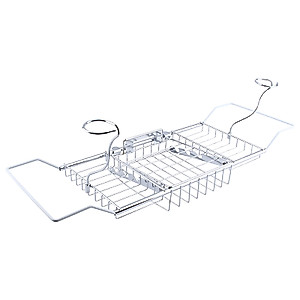 Bath Organizer Holder Stainless Steel Bathtub Tray,1Pcs Bath Shower Tub Bathtub Caddy Storage Holder and Soap Red Wine Rack Holder Bathtub Tray Wine Holder for Bathroom Shower Cadd