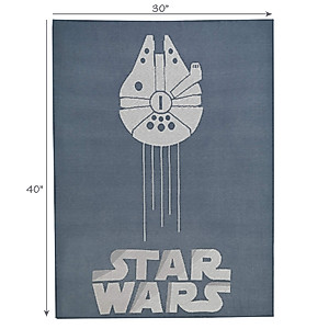 Lambs & Ivy Star Wars Signature Millennium Falcon Blue/Gray Knit Baby Blanket