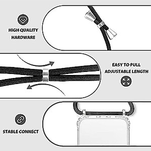 FOQENCCI Clear Case for iPhone 14 Pro Max Crossbody Case,Transparent TPU + Hard PC Anti-Scratch Shockproof Phone Case with Adjustable Lanyard Neck Strap 6.7 inch