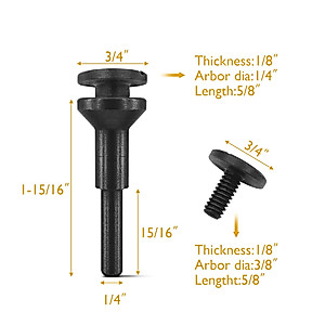 2 Set Mounting Mandrel for Cut-Off Wheels W/3/8" Arbor Hole, 1/4" Stem Shaft for Die Grinder Rotary Tool