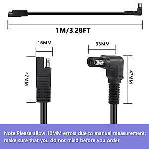 GELRHONR Right Angle SAE Extension Cable,12AWG 2 Pin 90 Degree SAE to ...