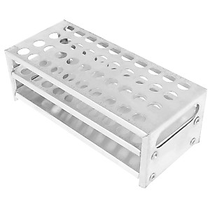 Test Tube Rack Aluminum Blood Collection Tube Holder - School Supply Equipment Storage Organizer for Laboratory (40x12.5)