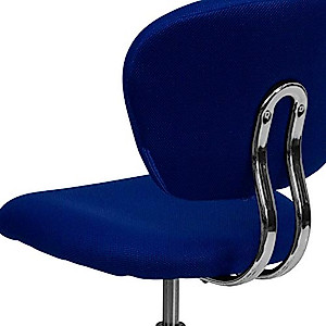 Flash Furniture Beverly Mid-Back Blue Mesh Padded Swivel Task Office Chair with Chrome Base
