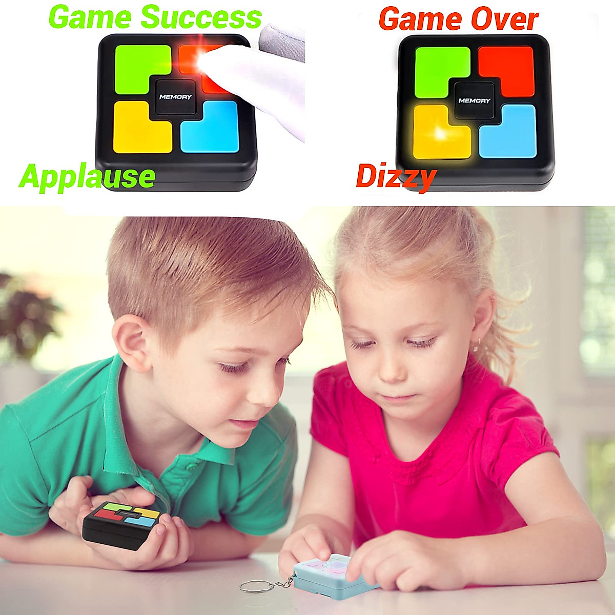 YALAOBAN Memory Game,2 Pack,Brain Games,Memory Training Puzzle Toy,Handheld Games Flashing Cube,for Kids,Teens and Adults