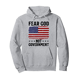 Fear God Not Government American Flag Anti Government Pullover Hoodie