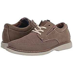 Nunn Bush Men's Otto Plain Toe Knit Oxford Lace Up with Lightweight Sole, Taupe, 12 Wide