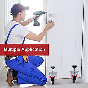 KodMtiz Door Installation Kit, Heavy Duty Door Board Dolly for 1-3/8" and 1-3/4" Pre-Hung, Slab, and Front Doors, Stainless Steel Installation Tool Kit for Commercial & Residential Use