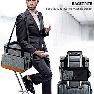 BAGSPRITE Coffee Maker Carrying Case For Keurig K-Compact Single Serve, Keurig K-Classic Coffee Maker, Single Cup Coffee Maker Travel Bag, Portable Keurig Coffee Machine Travel Bag