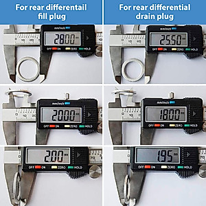 Rear Differential Fill & Drain Plug Gaskets Crush Washers Seals Rings Compatible with Hon da Accord Acura Civic Ridgeline Odyssey CRV CR-V Pilot Fit Element, for The Part# 94109-20000 90471-PX4-000