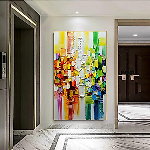 BAWHO Wall Art Oil Painting On Canvas Handmade Abstract Canvas Artwork Painting Hand Painted Unframed For Living Room,31inx47in,No Frame