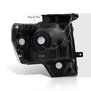 AJP Distributors LED DRL Tube Bar Driving Head Lights Lamps Halogen Bumper Signal Housing Assembly Pair Left+Right Compatible/Replacement For F-150 F150 2009 2010 2011 2012 2013 2014 09 10 11 12 13 14