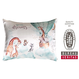 Toddler Pillowcase 100% Silk - Kids Pillow Cover 13x18 (White and Pastels)