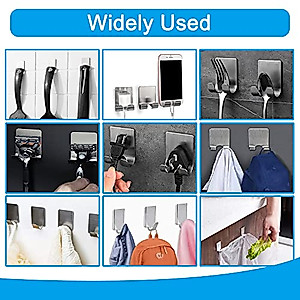 VENGABY 12 Pack Razor Holder for Shower, Shaver Hook Hanger Stand, Heavy Duty Self Adhesive Hooks, Stainless Steel Utility Towel Hook Bathroom Kitchen Organizer for Robe Towel Bathrobe Coat
