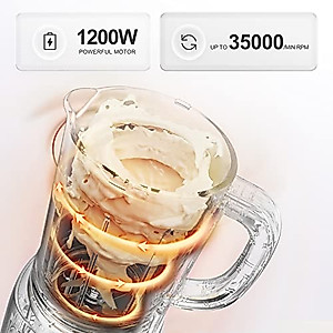 Bear Blender, 1500 Peak Watts Professional Countertop Blender for Kitchen, Blender for Shakes and Smoothies with 51 Oz Glass Jar,Auto-Programs Functions with LED display for Ice Crush, Smoothies, Milkshakes and Autonomous Clean
