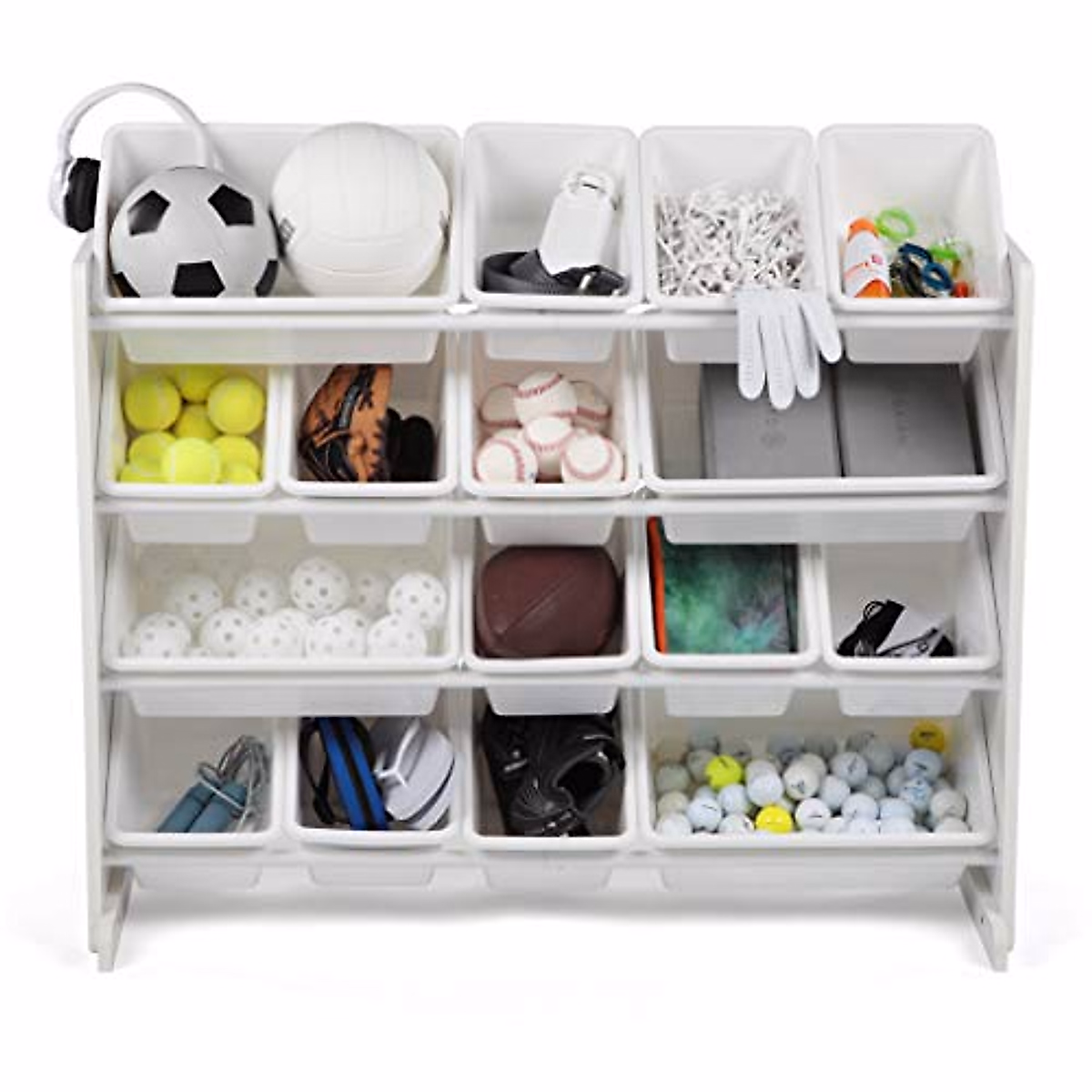 Humble Crew Extra-Large Toy Organizer, 16 Storage Bins, White/White