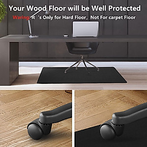 Office Chair Mat, aidoupetPrivateorder Opaque Office Desk Chair Mat for Hardwood Floors Chair Mat Floor Protector Desk Mat Multi-Purpose for Home 0.16" Thick 55"x35" Freely Cuttable (Black)
