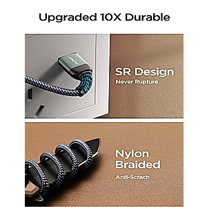 AINOPE USB 3.0 Cable 3.3FT Seagate External Hard Drive Cable Durable Nylon Braided Fast Data Transfer Cord Compatible with Samsung Galaxy S5/Note 3/Note Pro 12.2, Canon Camera, Seagate Hard Drive