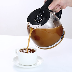 BESBARISTA 12-Cup Glass Replacement Carafe for Mr. Coffee Model #SK12, SK13, EHX23, JWX31, SJX23, SJX39 (Black, Replaces PLD12-RB)