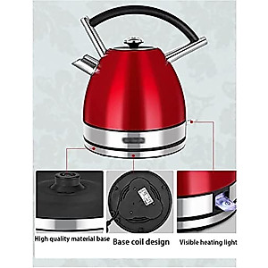 Water Boiler 1.7L/59.8OZ Electric Kettle, 1800W Safe and Fast Heating Design Hot Water Boiler, Large Mouth Design Tea Kettle, Red Fast Heating