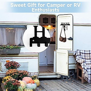 HOMEBROS Key Holder Wall Mount, Black Metal Key Hanger Adhesive Key Rack Organizer with 10 Key Hooks Wall Decorative for Entryway Doorway Hallway Garage 2 Installation Methods