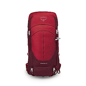 Osprey Stratos 36L Men's Hiking Backpack, Poinsettia Red