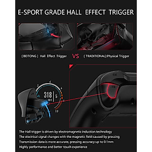 BEITONG Asura 2 Pro PC Gaming Controllers 2.4G Wireless Dual Vibrate Gamepad Joystick For Windows 7 8 10 11,Android TV,Steam,Simulater,Advanced M Buttons/Hall Effect Trigger (Black)