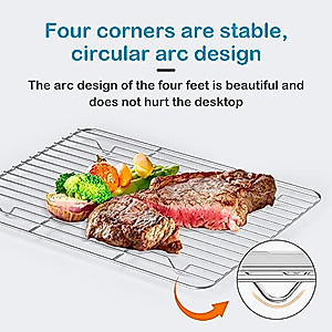 2 Pack Cooling Rack for Baking Stainless Steel, Heavy Duty Wire Rack Baking Rack, 11.7" x 9.4" Cooling Racks for Cooking, Fits Small Toaster Oven, Dishwasher Safe