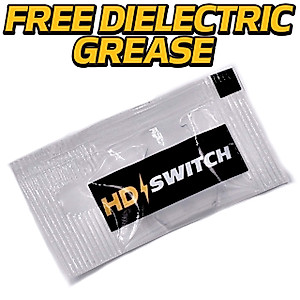 HD Switch 12V 40A Upgrade Waterproof Relay Replaces Hella 4RD 931 680-01, 4RD93168001, 007903001 SPDT w/LED Indicator Light & Dielectric Grease