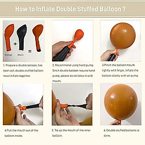 Orange Balloon Arch Brown Orange Black Double Stuffed Metallic Gold Blush Balloons Garland Kit for Fall Baby Shower Thanksgiving Party Decorations