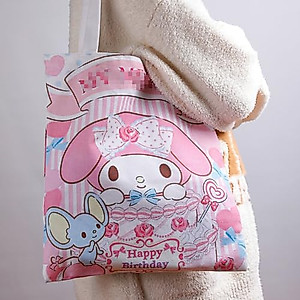 G-Ahora Cartoon Kitty Canvas Reusable Tote Bag Kawaii Kitty Portable Storage HandBags for Women Girl Student-8