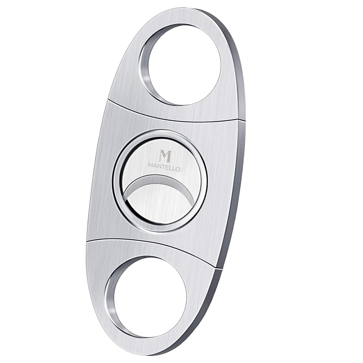 Mantello Stainless Steel Cigar Cutter- Large Premium Cigar Cutters - Cuts Up to 60 Gauge Cigar - Cigar Cutter Guillotine, Double Cut Blade in Gift Box, Gifts for Men, Groomsmen Cigar Cutter