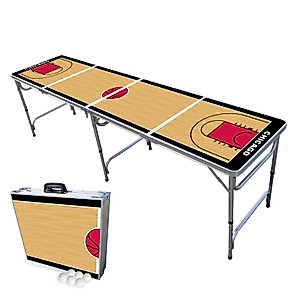 8-Foot Professional Beer Pong Table - Chicago Basketball Court