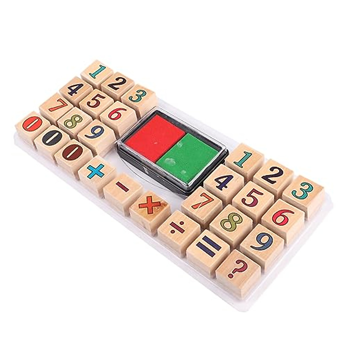 STOBOK Wood Rubber Stamp 2 Sets kidcraft playset Wooden Stamps stampers for Sealing Stamp Wood Rubber Stamp Planner Stamp Bamboo Number Signet Number Stamper Boxed Gift Sealing Stamp