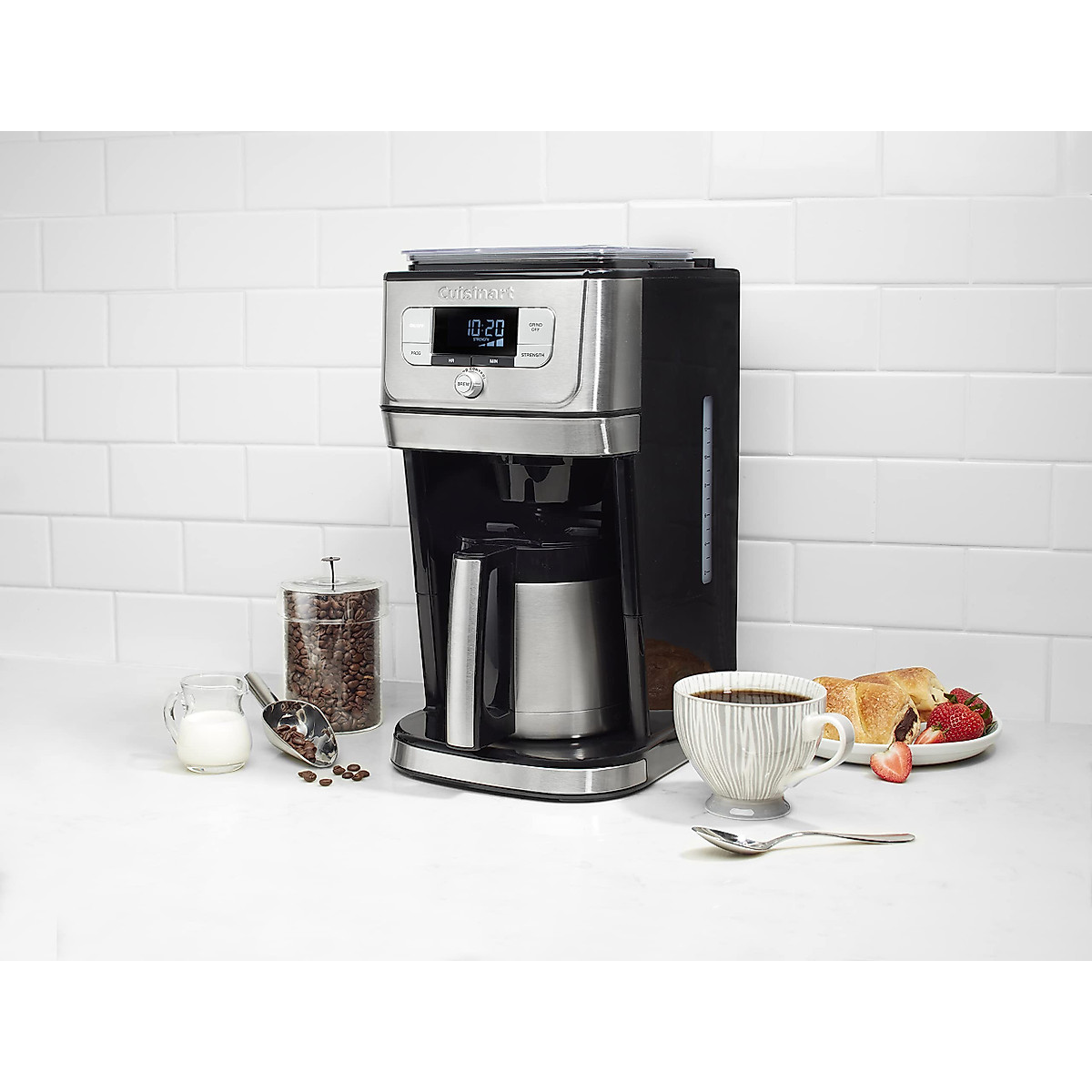 Cuisinart DGB-850 Burr Grind & Brew 10-Cup Coffeemaker with Thermal Carafe, Black/Stainless Steel, Silver