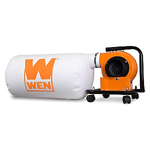 WEN DC3401 5.7-Amp 660 CFM Rolling Dust Collector with 12-Gallon Bag and Optional Wall Mount, Black & 3410 3-Speed Remote-Controlled Air Filtration System