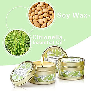 Citronella coils, Citronella Candles for Outdoor Indoor, 48 Coils with 6 x 2.5 oz Candles