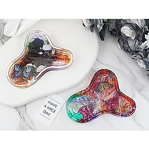 Yalulu DIY Tray Silicone Resin Mold, Irregular Jewelry Plate Dish Casting Mold, Large Resin Molds for DIY Jewelry Holder&Decorative Tray