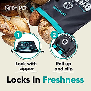 Bread Bags for Homemade Bread Storage - Reusable Large Bread Bag - Freezer Safe Bread Saver - Sourdough Bread Making & Fresh Bread Storage Solution (black)