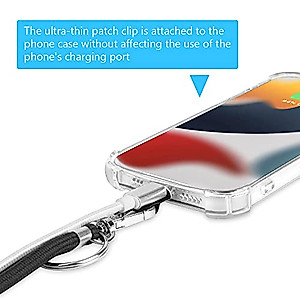 Cell Phone Lanyard, Adjustable Universal Crossbody Lanyard, Compatible with Every Mobile Phone, for Neck Strap Crossbody Strap Wrist Strap, with Keychain and 2 Patch, Black (L2US-3097699)