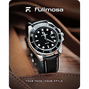 Fullmosa 18mm Leather Watch Bands Compatible with Garmin Vivoactive 4S/Vivomove 3S/Active S/Venu 2S/Move 3S,Black