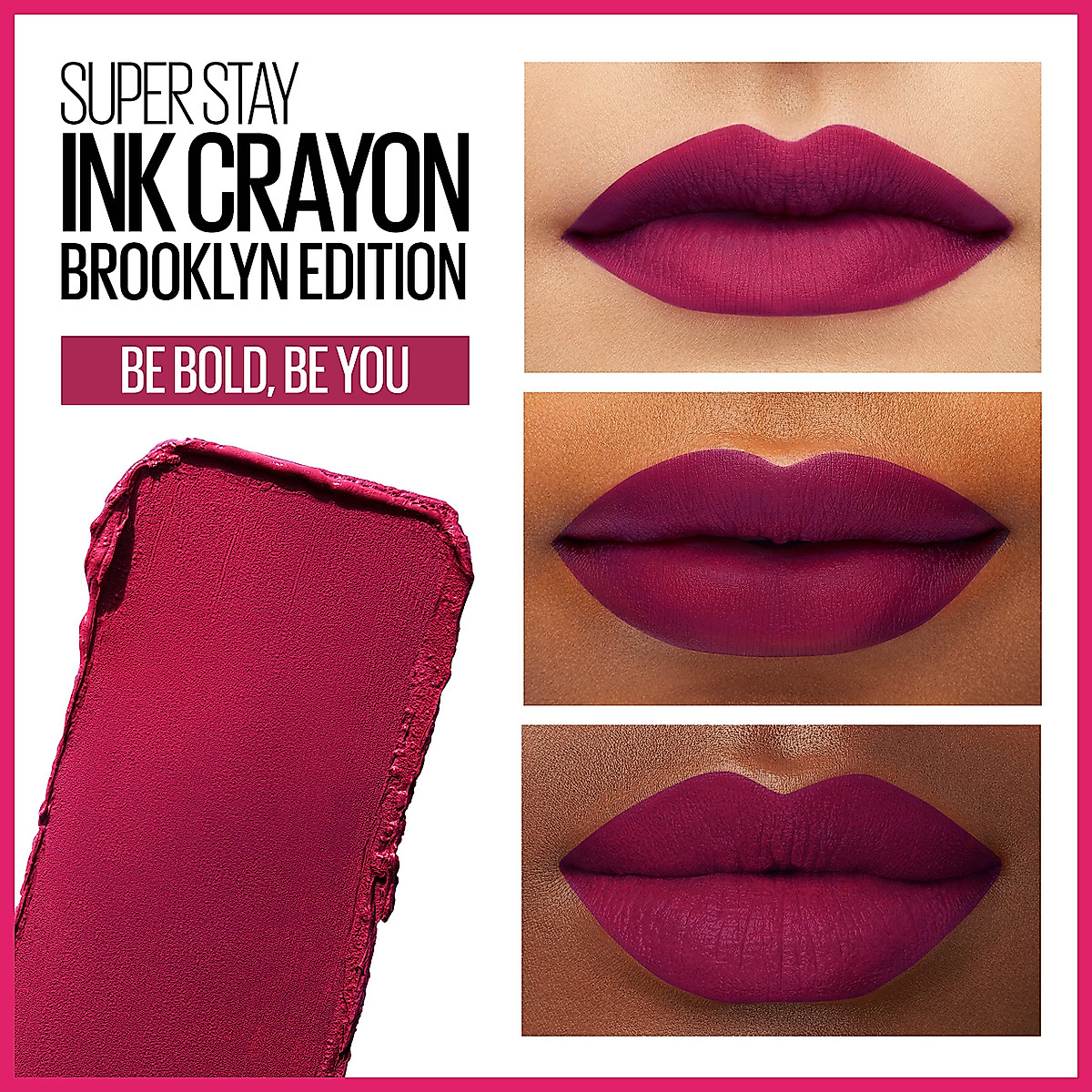 Maybelline Super Stay Ink Crayon Matte Longwear Lipstick Makeup, 120 Be Bold, Be You, 0.04 oz