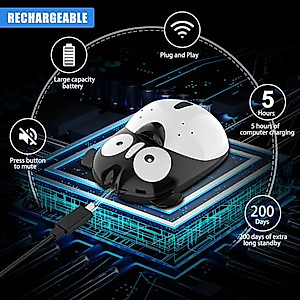 FLY WAY Cute Wireless Mouse, Cartoon Dog 2.4GHz Rechargeable Cordless Mouse with Nano USB Receiver Children Mice Kids Gaming Mouse for Notebook,Laptop,PC,Desktop (black)
