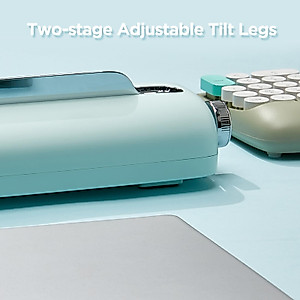 YUNZII ACTTO B303 Wireless Keyboard, Retro Bluetooth Aesthetic Typewriter Style Keyboard with Integrated Stand for Multi-Device (B303, Ivory Butter)